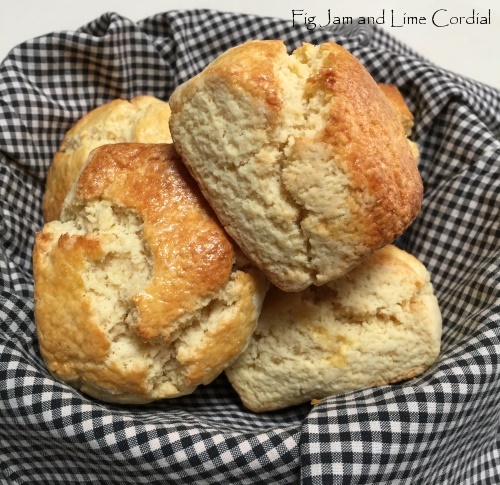 Food Processor Scones | Fig Jam and Lime Cordial