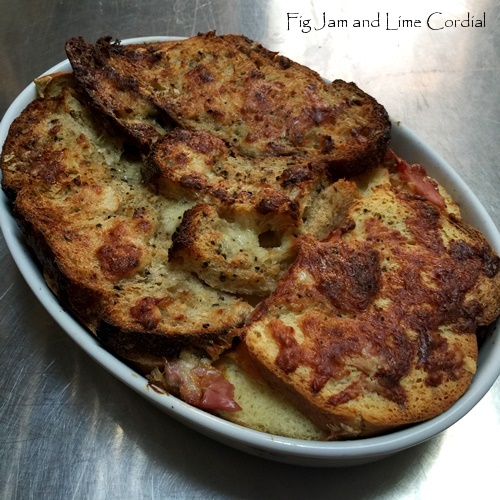 Savoury Brunch Slice | Fig Jam and Lime Cordial